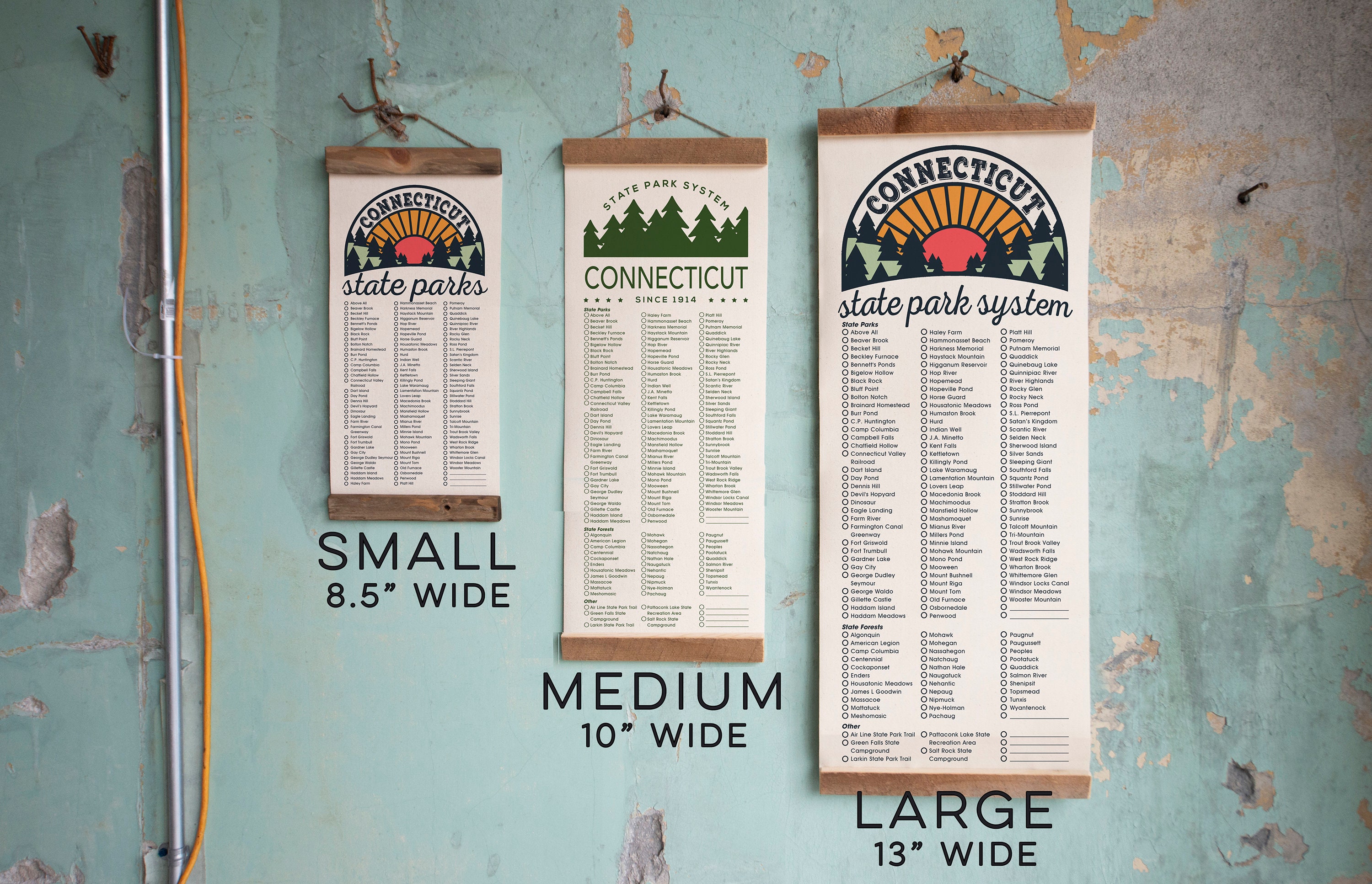 CT State Park Checklists WITH Pen // Connecticut State // Canvas ...