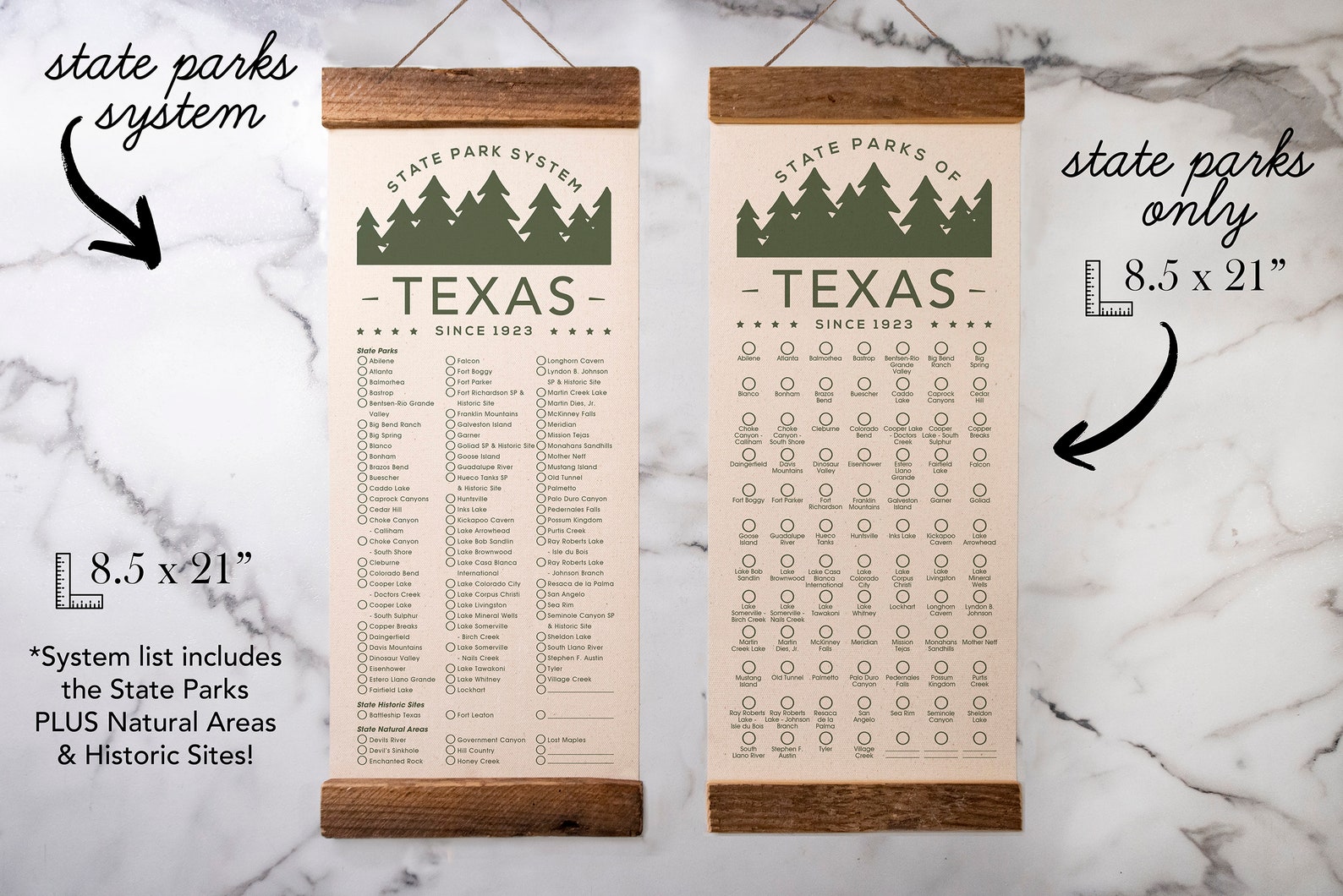 TX State Park Adventure Checklist WITH Pen // Texas State Park - Etsy