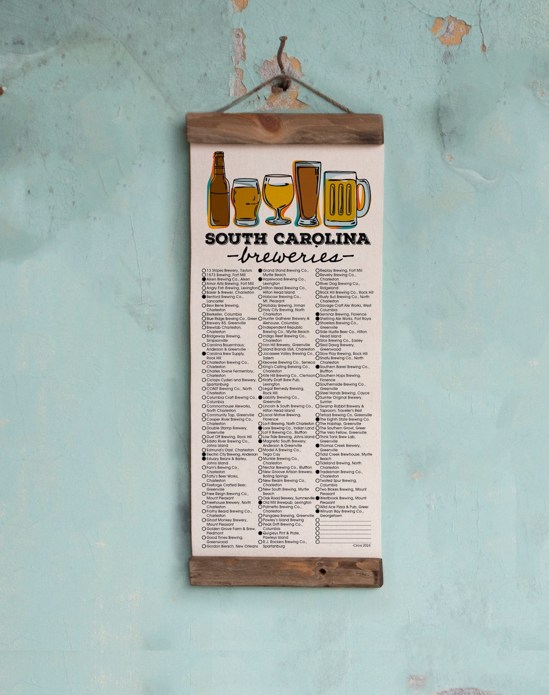SC Brewery Checklist WITH Pen / South Carolina Beer Bucket List ...