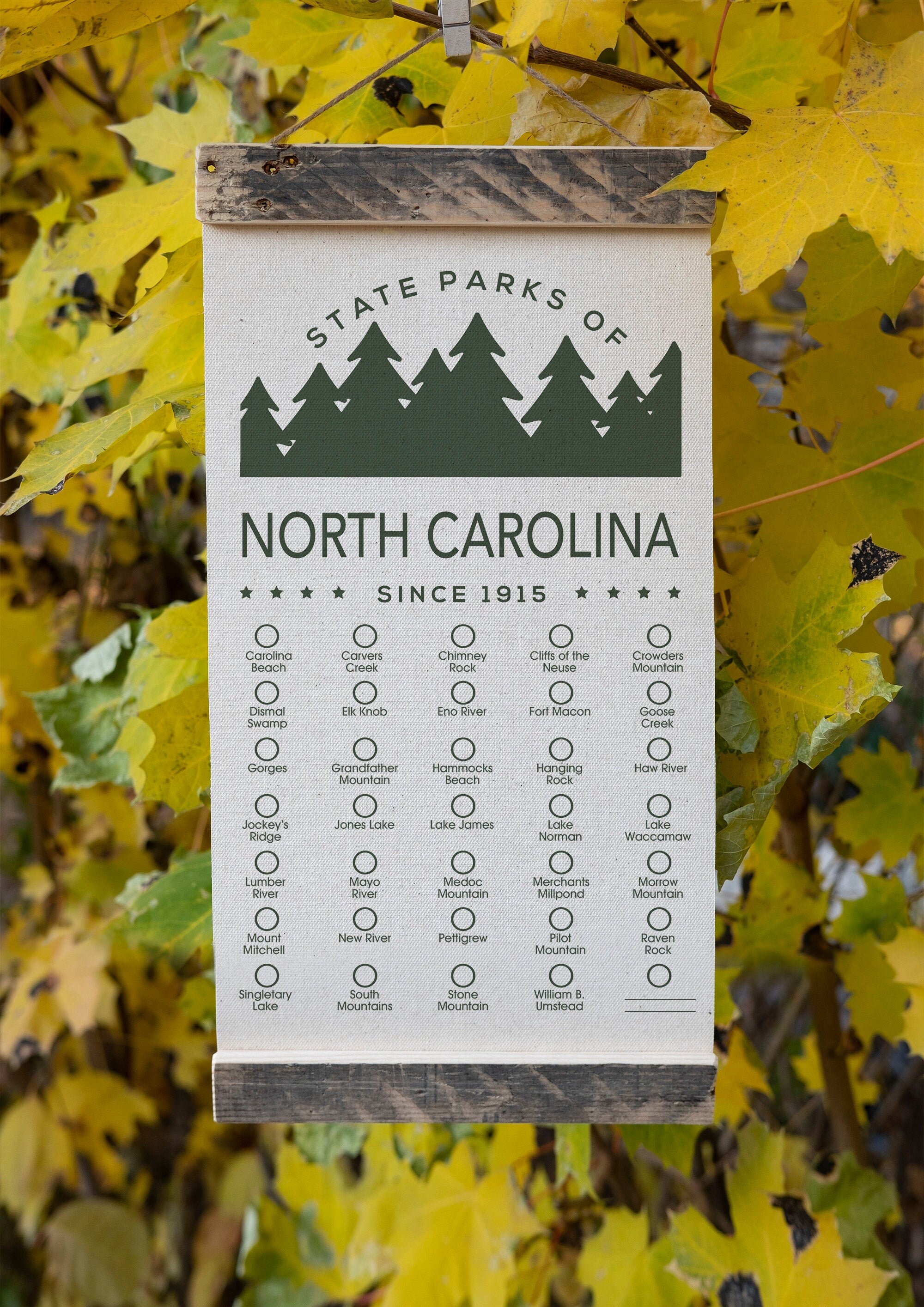 NC State Park Adventure Checklist WITH Pen // North Carolina | Etsy