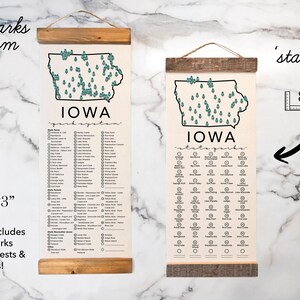 IA State Park Adventure Checklist WITH Pen // Iowa State Park // Travel ...