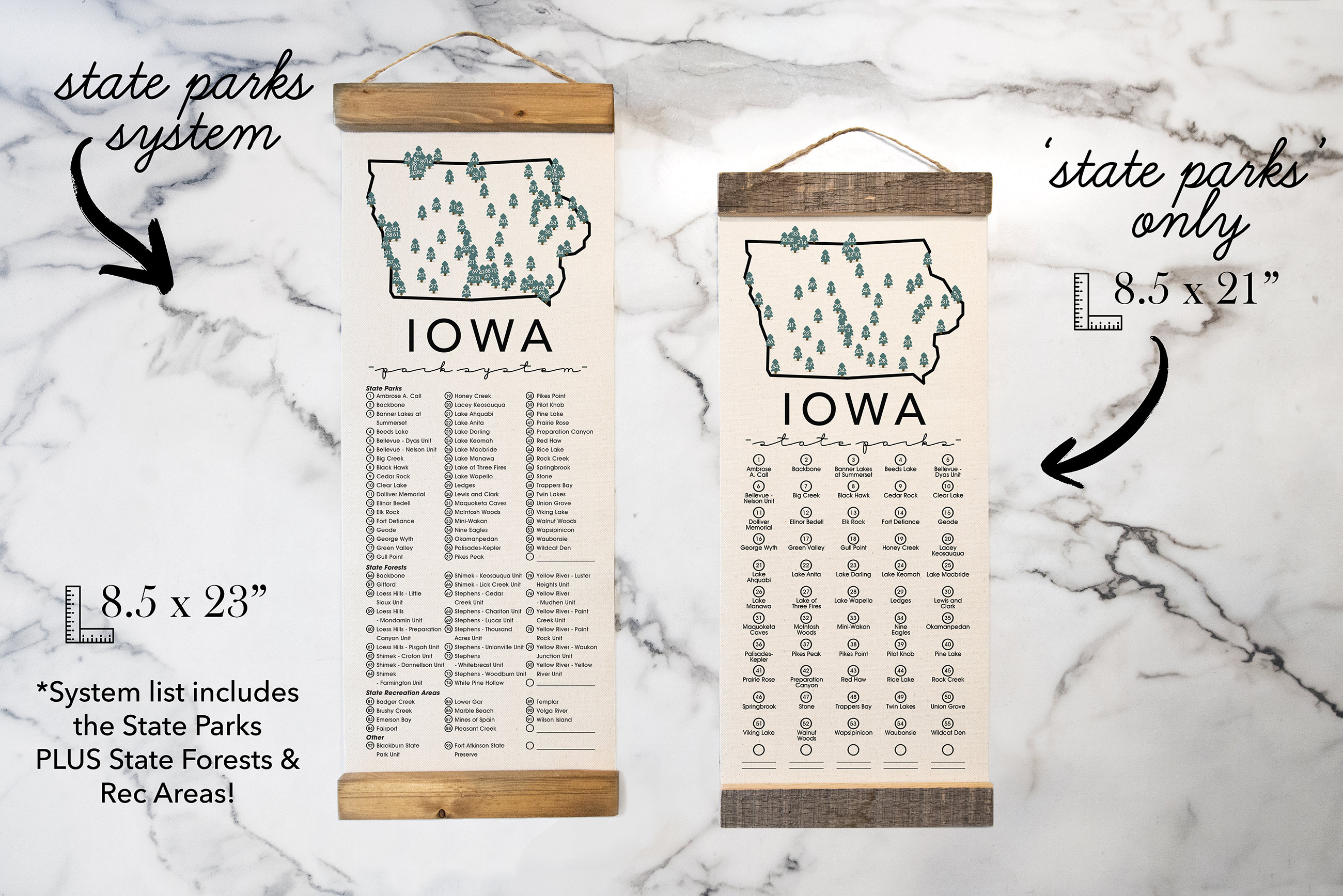 IA State Park Adventure Checklist WITH Pen // Iowa State Park // Travel ...