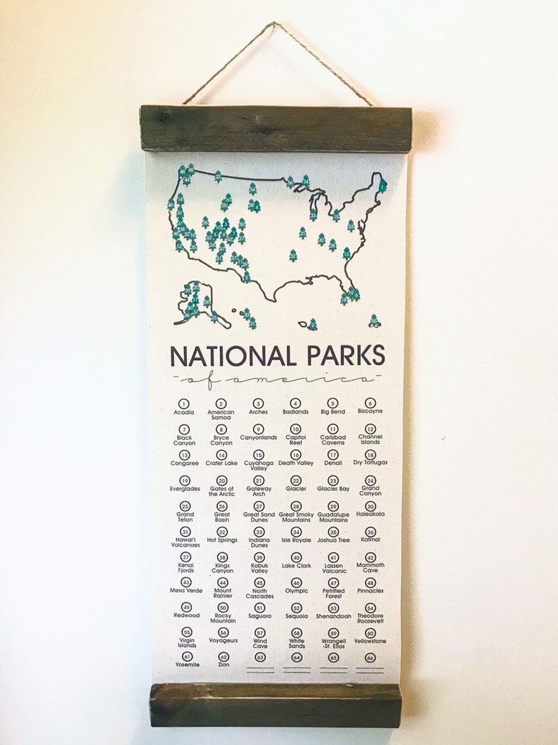 National Park Checklist WITH Pen National Park Gift Hiker | Etsy