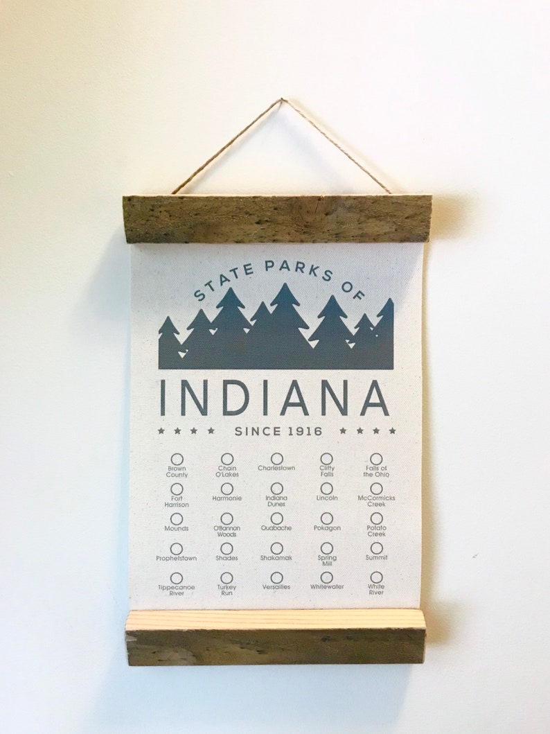 IN State Park Adventure Checklist WITH Pen // Indiana State | Etsy