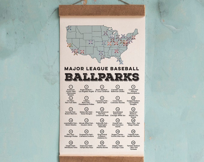 MLB Checklist With Pen, US Baseball Bucketlist, Travel Adventure, Check ...