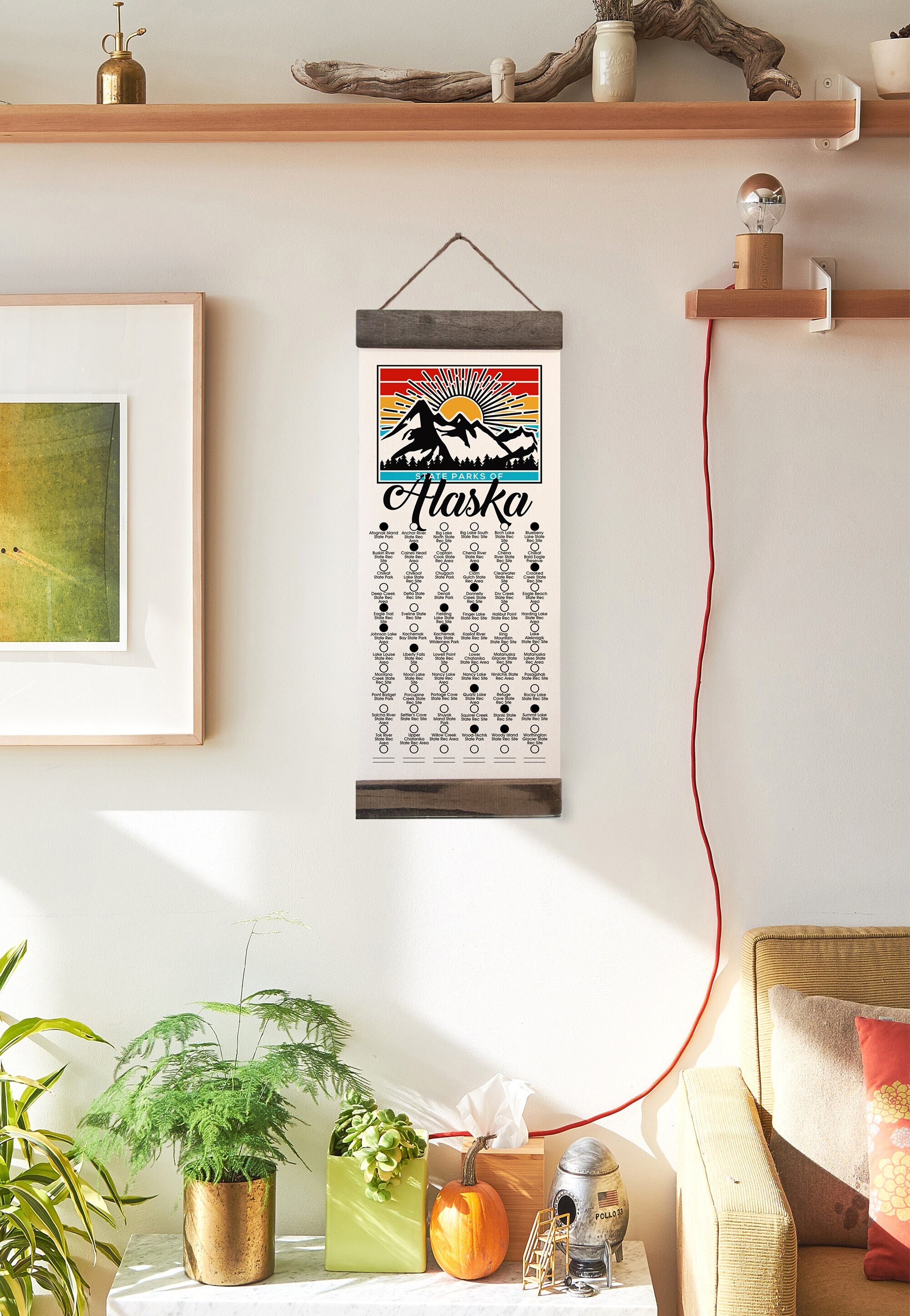 AK State Park Checklists WITH Pen // Alaska State // Canvas - Etsy