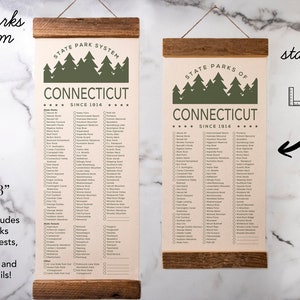 CT State Park Checklists WITH Pen // Connecticut State // Canvas ...