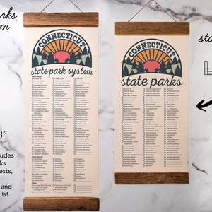 CT State Park Checklists WITH Pen // Connecticut State // Canvas ...