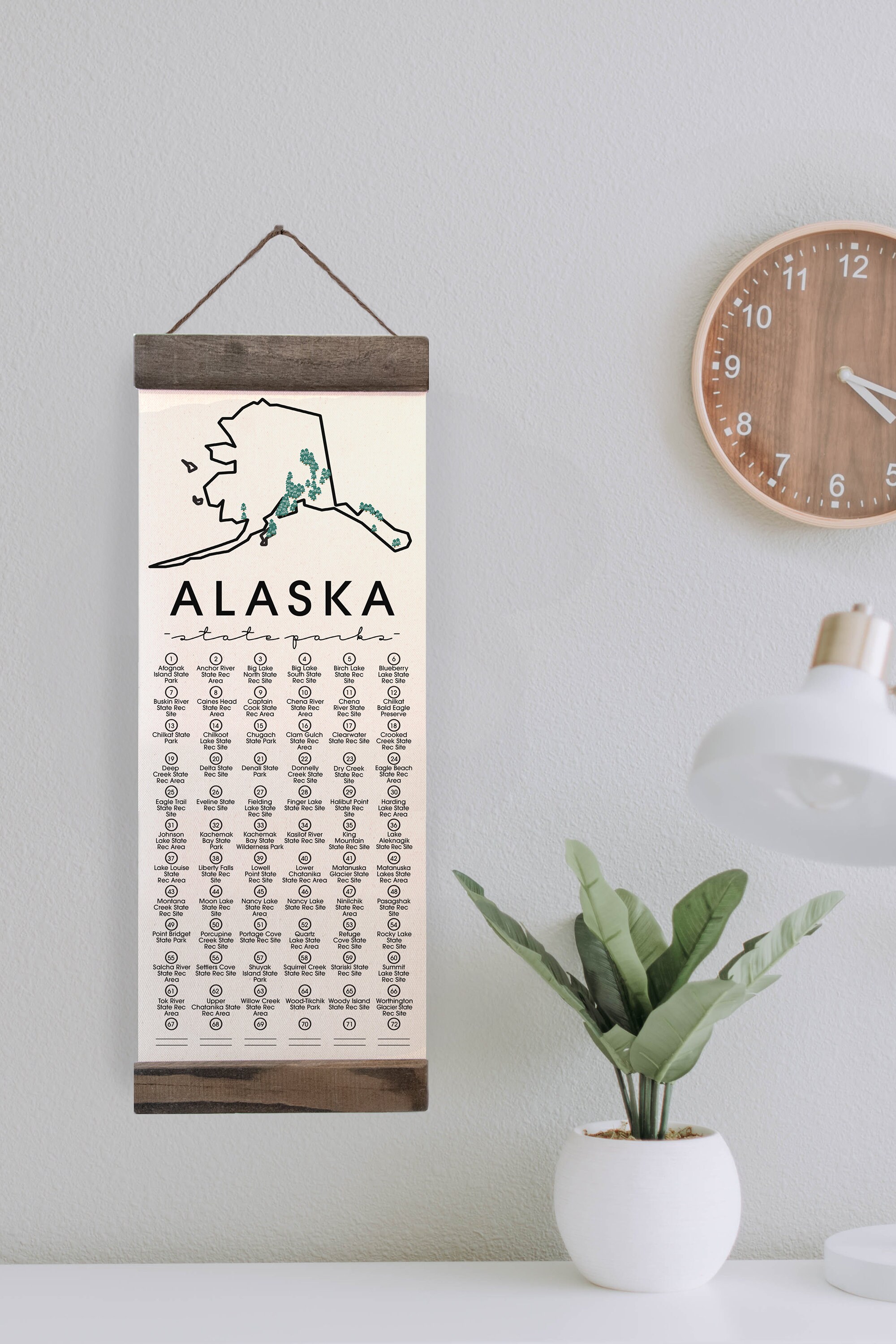 AK State Park Checklists WITH Pen, Reclaimed Wood Sign Alaska State - Etsy