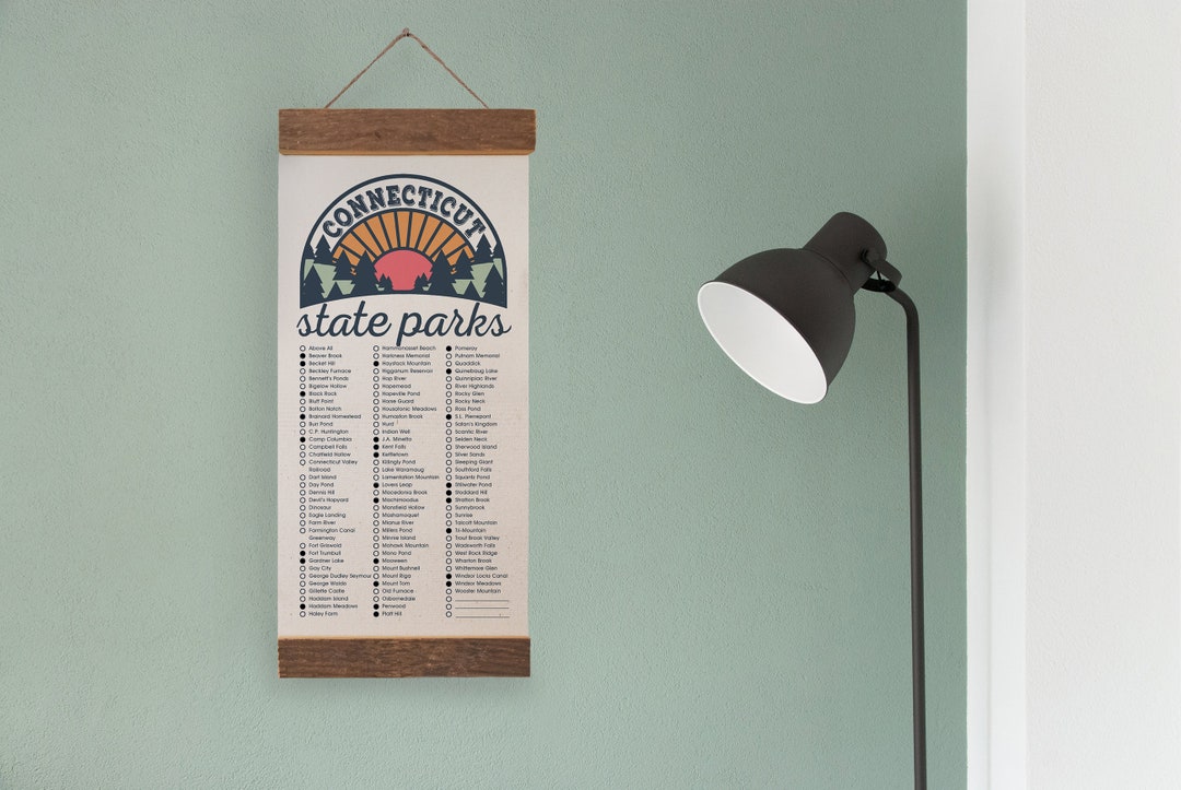 CT State Park Checklists WITH Pen // Connecticut State // Canvas ...