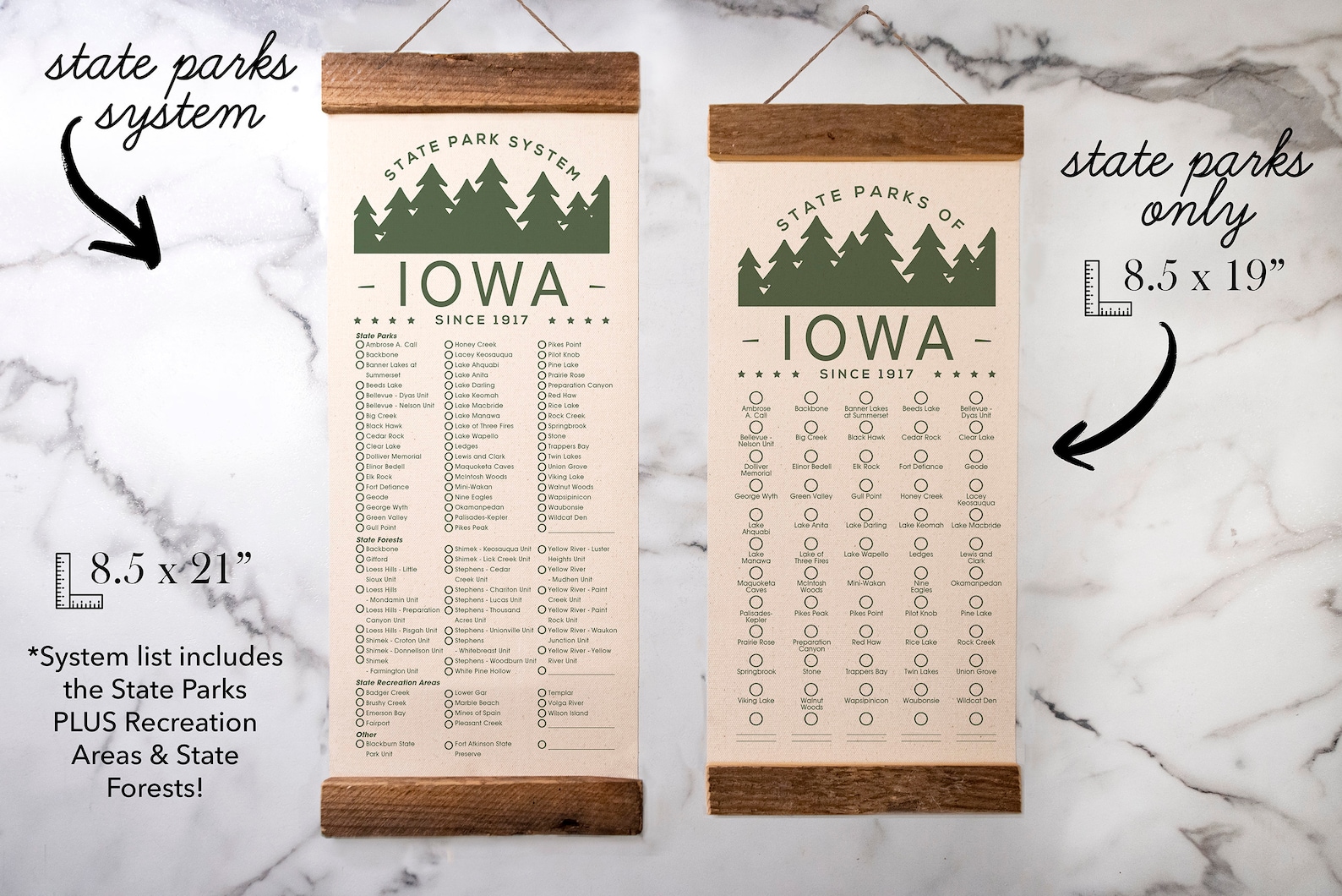 IA State Park Adventure Checklist WITH Pen // Iowa State Park // Travel ...