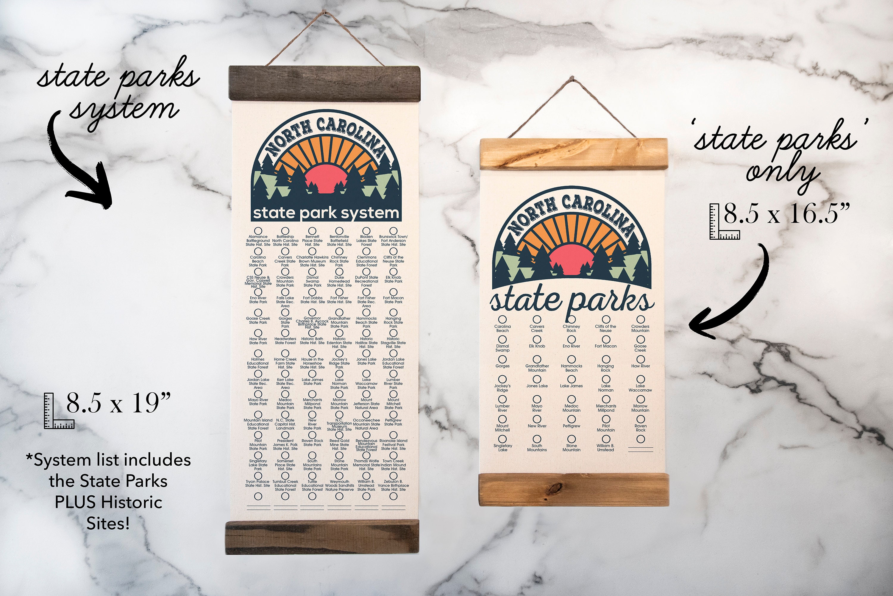 NC State Park Adventure Checklist WITH Pen // North Carolina | Etsy