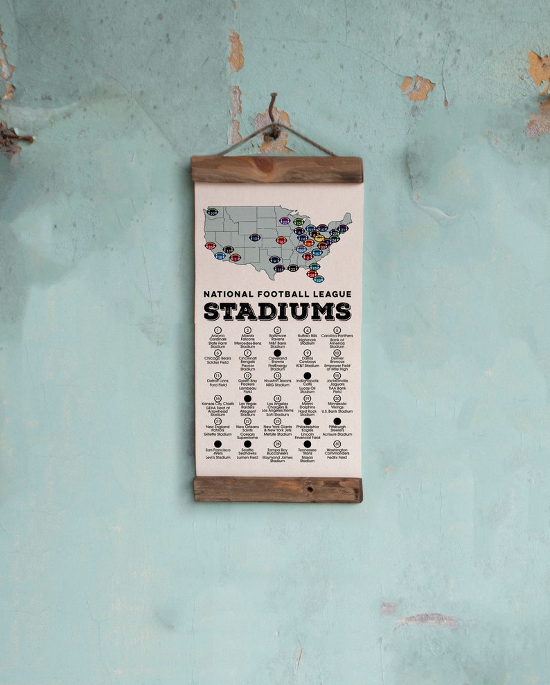 NFL Checklist With Pen, US Football Bucketlist, Travel Adventure, Check ...