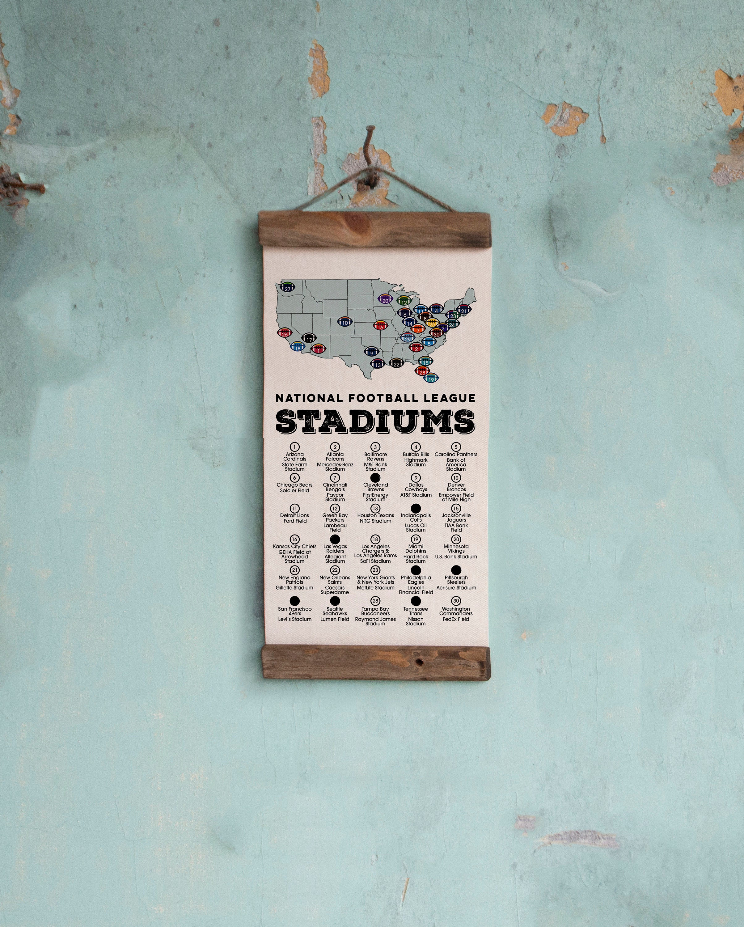 NFL Checklist With Pen US Football Bucketlist Travel - Etsy