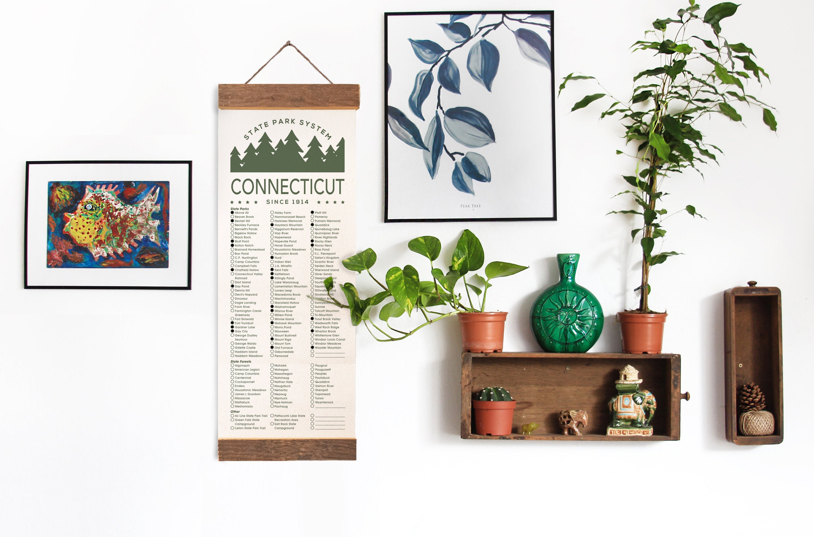 CT State Park Checklists WITH Pen // Connecticut State // Canvas ...