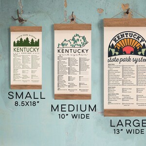 KY State Park Checklists WITH Pen // Kentucky State / Canvas Hanging ...