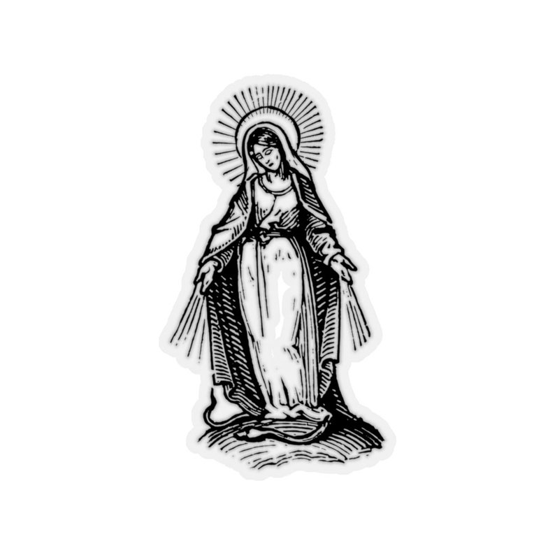 Vintage Virgin Mary Sticker - Etsy