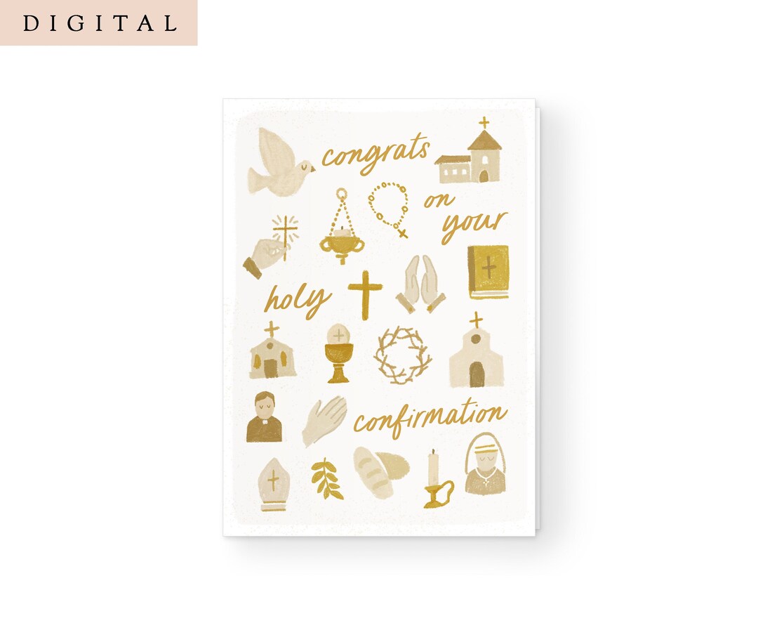 Happy Holy Confirmation Congrats Greeting Card - PRINTABLE Religious ...