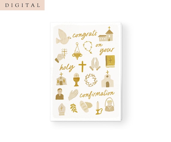 Printable Confirmation Greeting Card