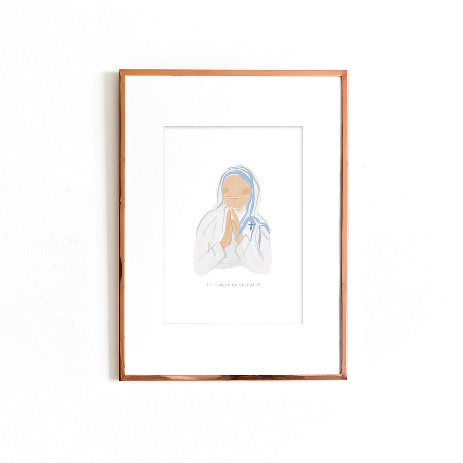 Saint Teresa of Calcutta Illustration Art Print Mother - Etsy