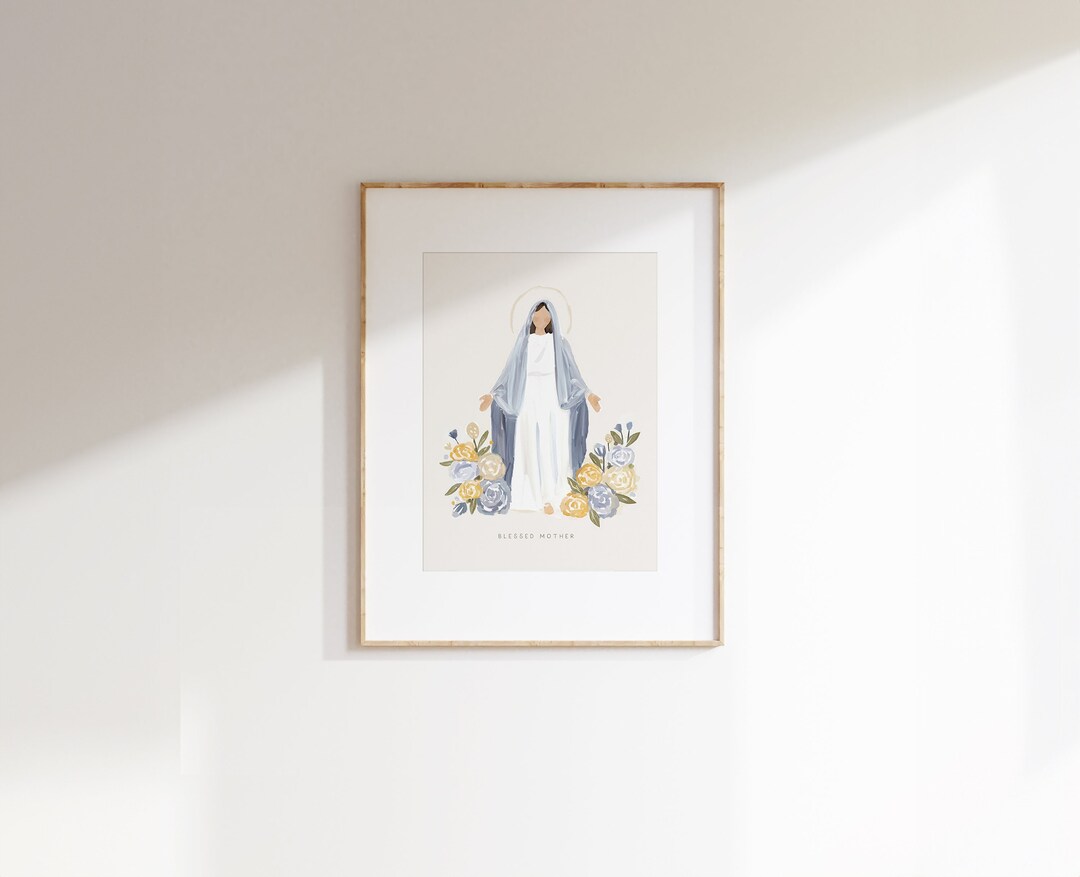 Blessed Virgin Mary Art Print Oil Painting Catholic Art, Catholic Print ...
