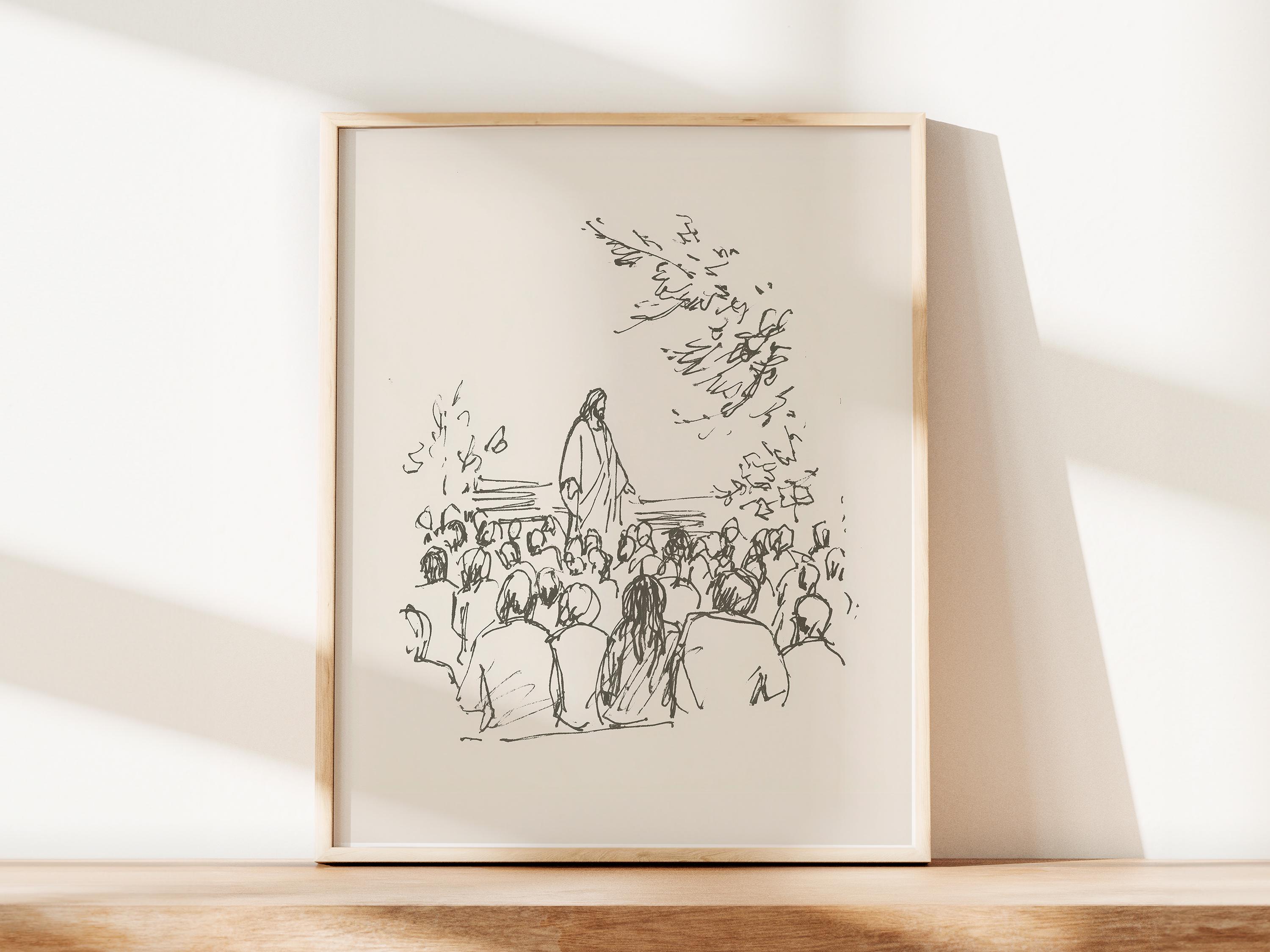 Neutral Jesus Artful Sketch Preaching Minimal Art Artful Hand Drawing ...