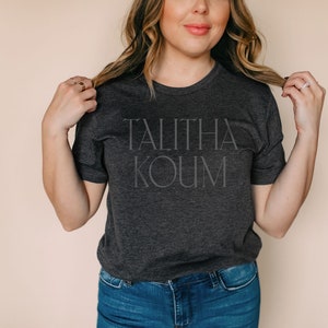 Dark Talitha Koum - Modern Type off White Tee Catholic Tshirt ...