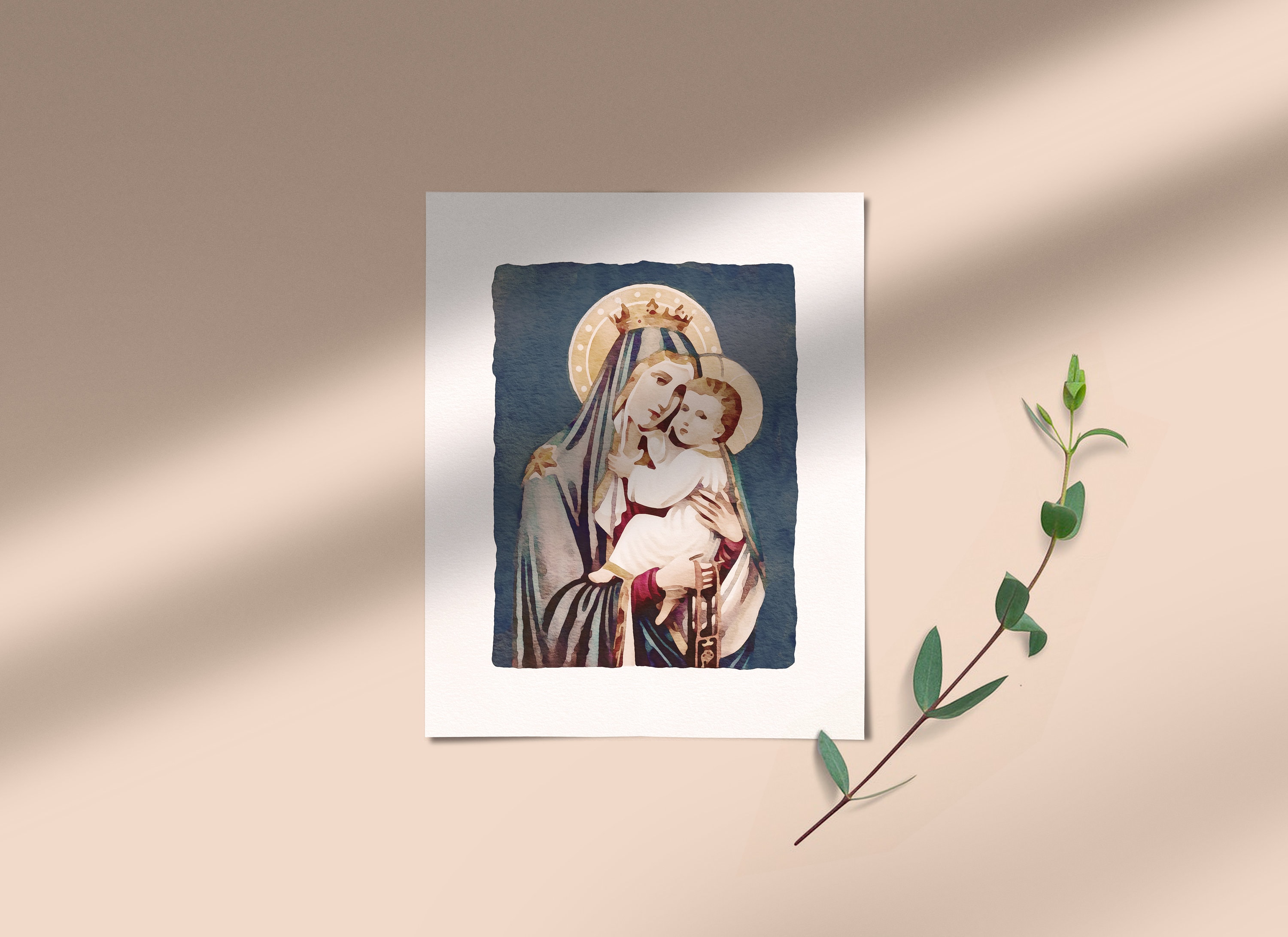 Abstract Virgin Mary Watercolor Christian Catholic Artwork - Etsy