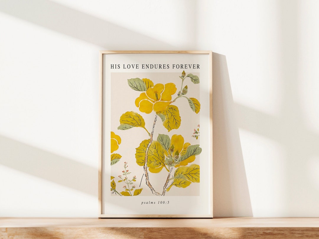 Vintage Floral Christian Bible Verse Poster Wildflower Wallart Catholic ...