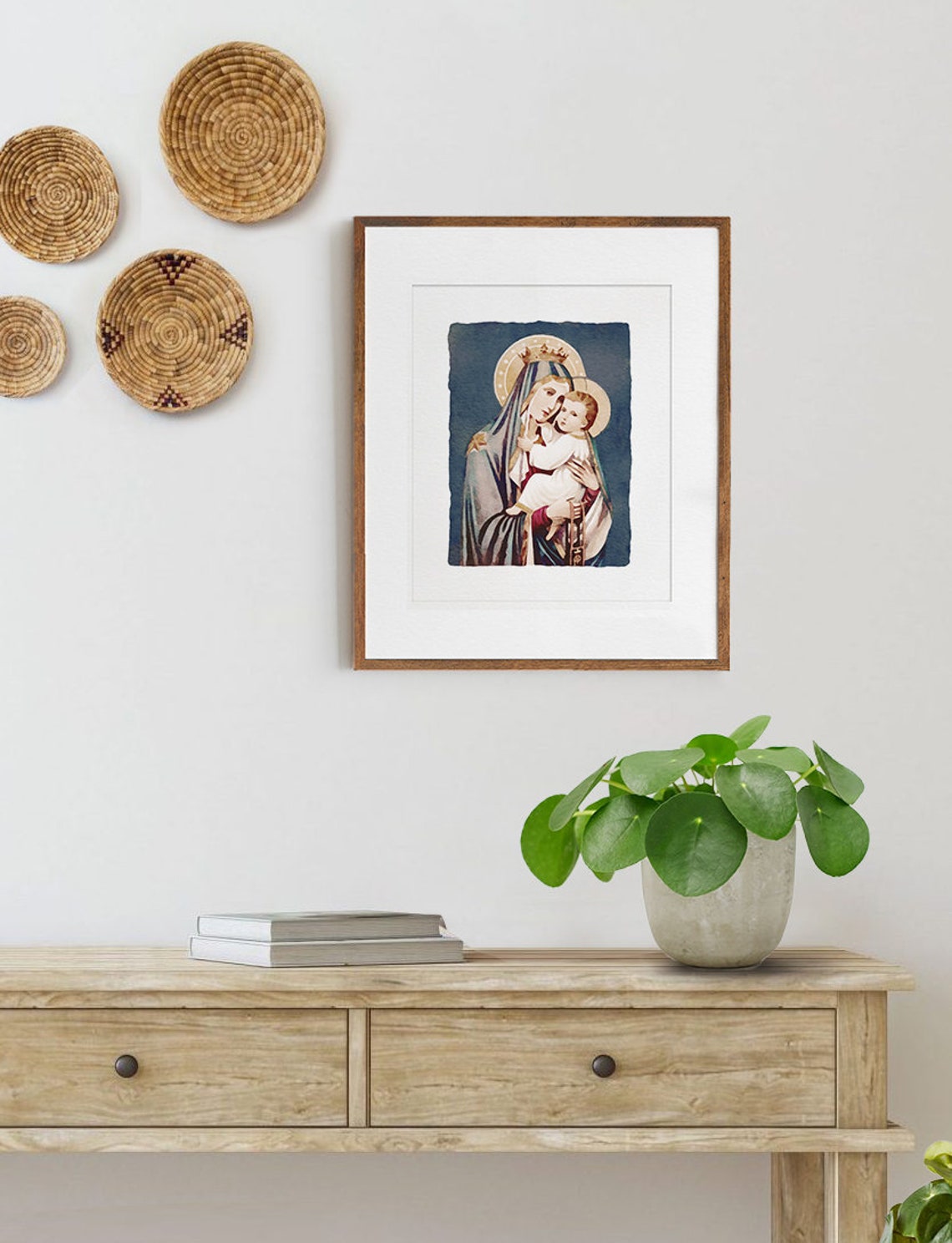 8x10 Abstract Virgin Mary Digital Watercolor Christian - Etsy