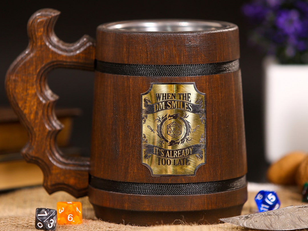Personalized Dungeon Master Mug Dnd Tankard Dnd Wood - Etsy