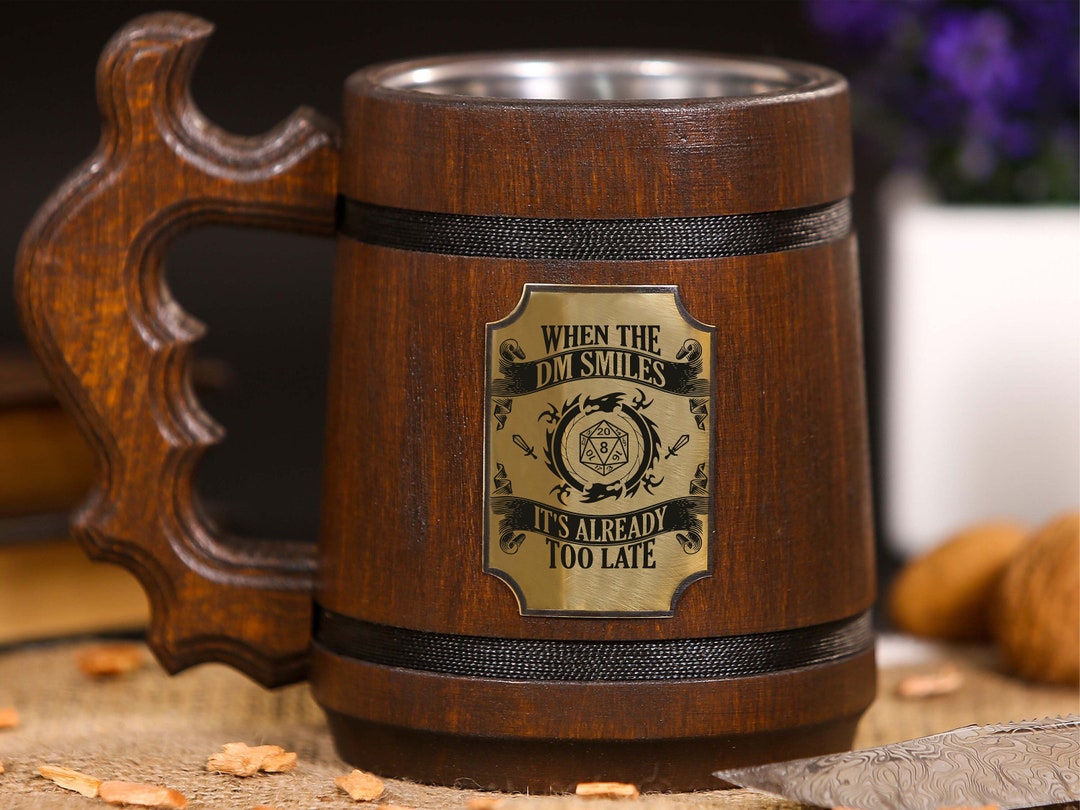 Personalized Dungeon Master Mug, Dnd Tankard, Dnd Wood Engraved Beer ...