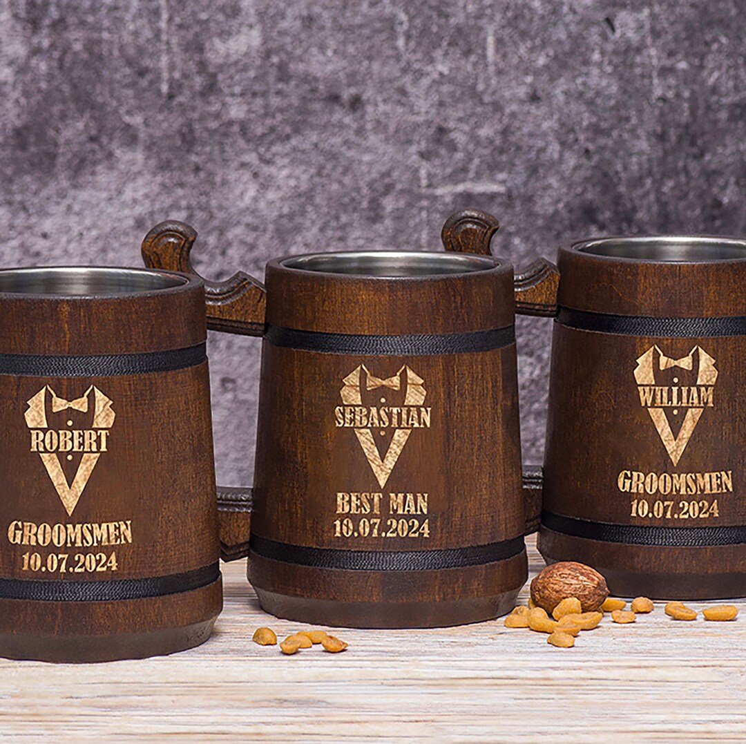 Set of 8 Groomsmen Beer Mugs, Groomsmen Gifts, Will You Be My Groomsmen ...