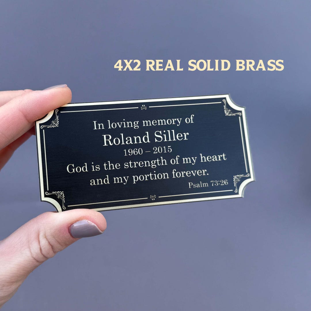 Memorial Plaque Engraved Brass Name Plate, Brass Plaque, Pet Memorial ...
