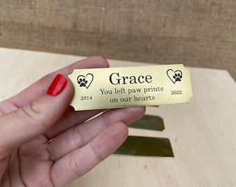 1x3 Custom Engraved Notch Corner Brass Plate Picture Plaque Name Tag ...