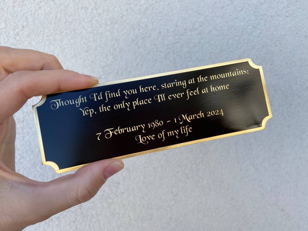 6x2 Brass Name Plate, Memorial Metal Tag, Personalized Brass Plaque ...