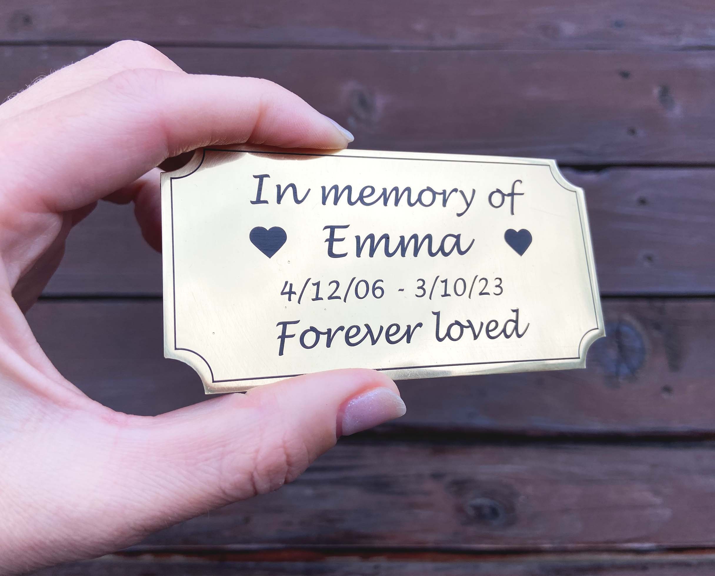 Custom Engraved Pet Memorial Plaque Brass Name Plate Memory - Etsy