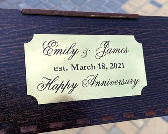 1x3 Custom Engraved Notch Corner Brass Plate Picture Plaque Name Tag ...