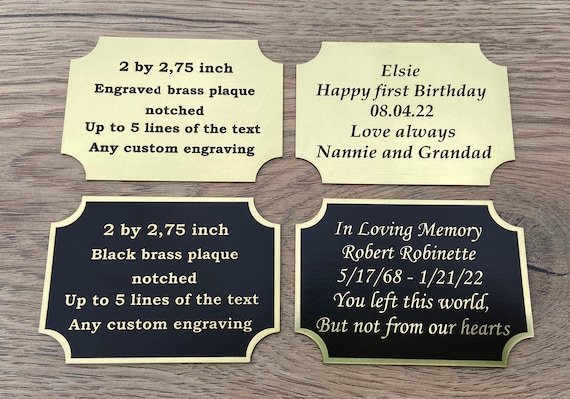 Custom Engraved Brass Plaque Engraved Solid Brass Plate | Etsy