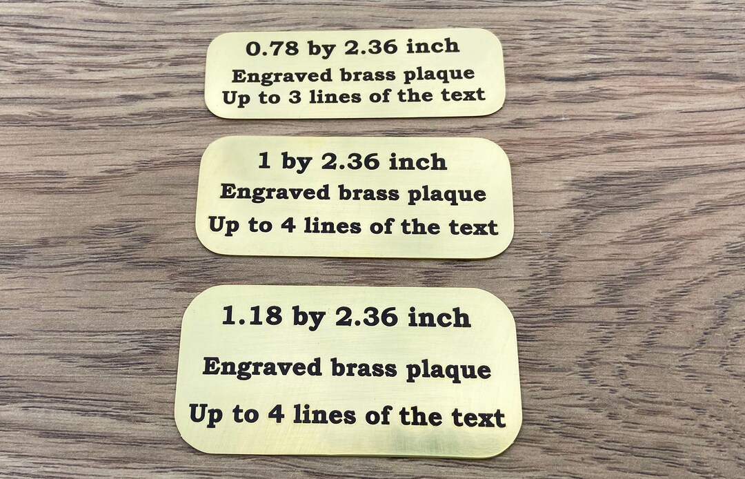 Brass Plate, Name Plaque, Gold Plate With Rounded Corners, Adhesive ...