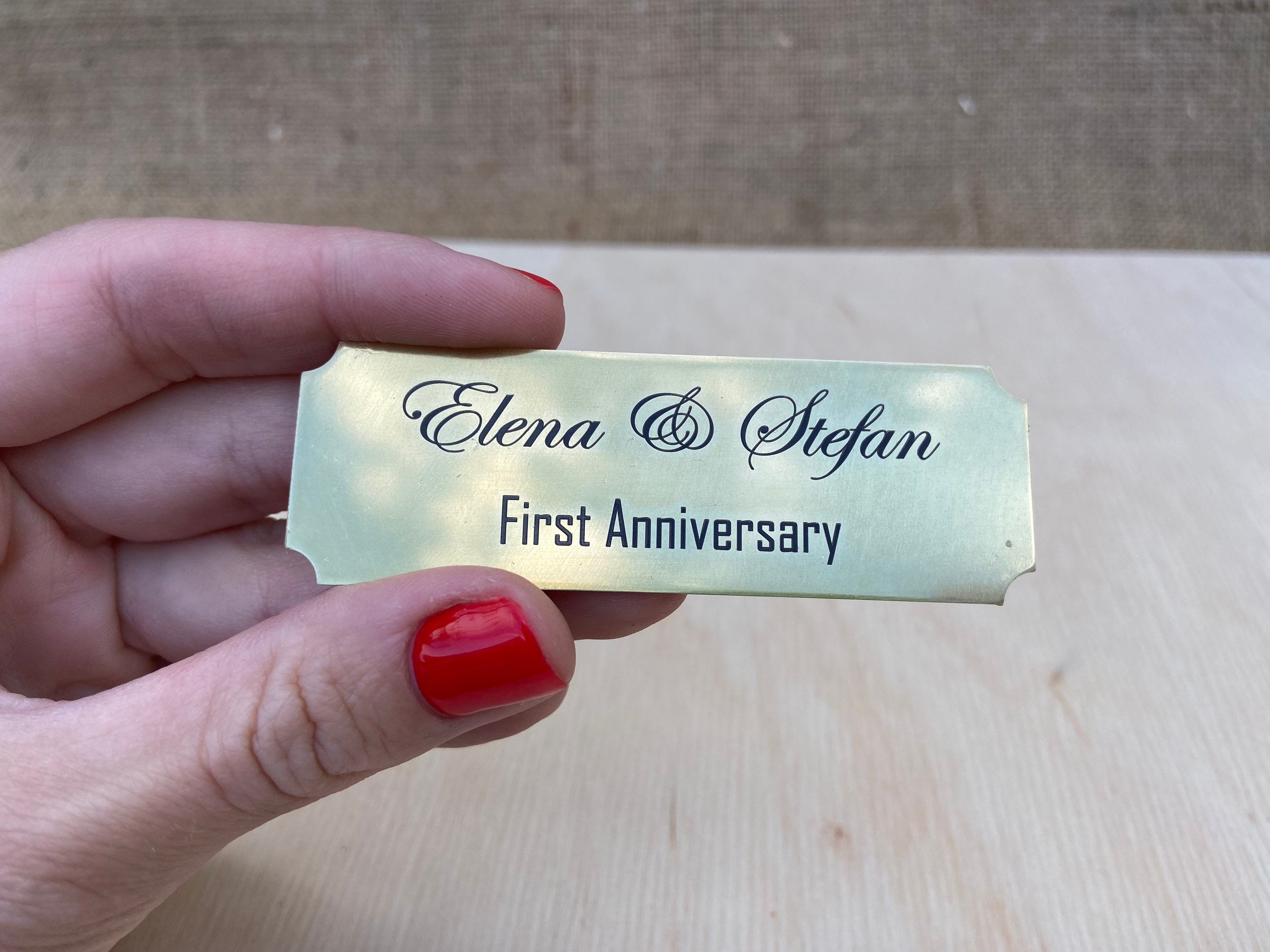 Brass Name Plate Engraved, Brass Name Plaque, Trophy Award Name Tag ...