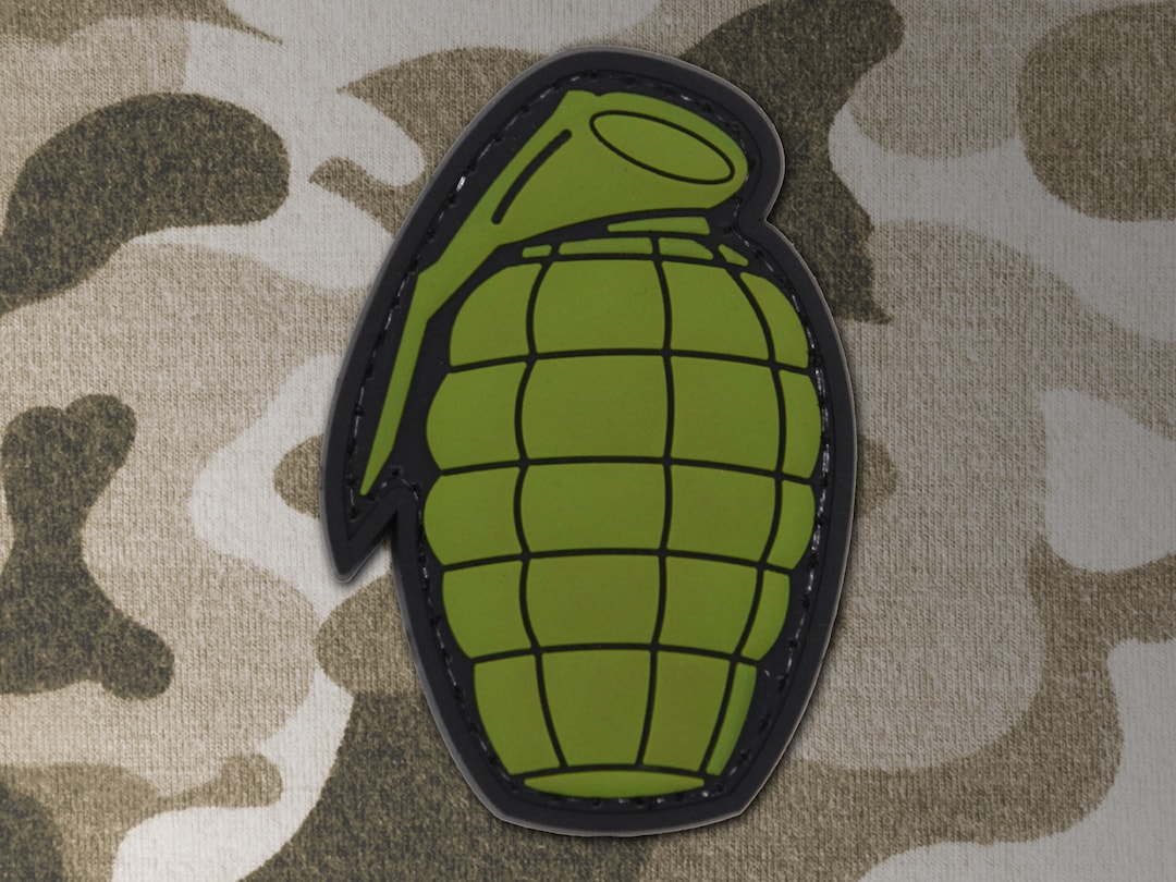 3D Grenade PVC Tactical Patch Emblem Removable Patches for Morale Green - Etsy