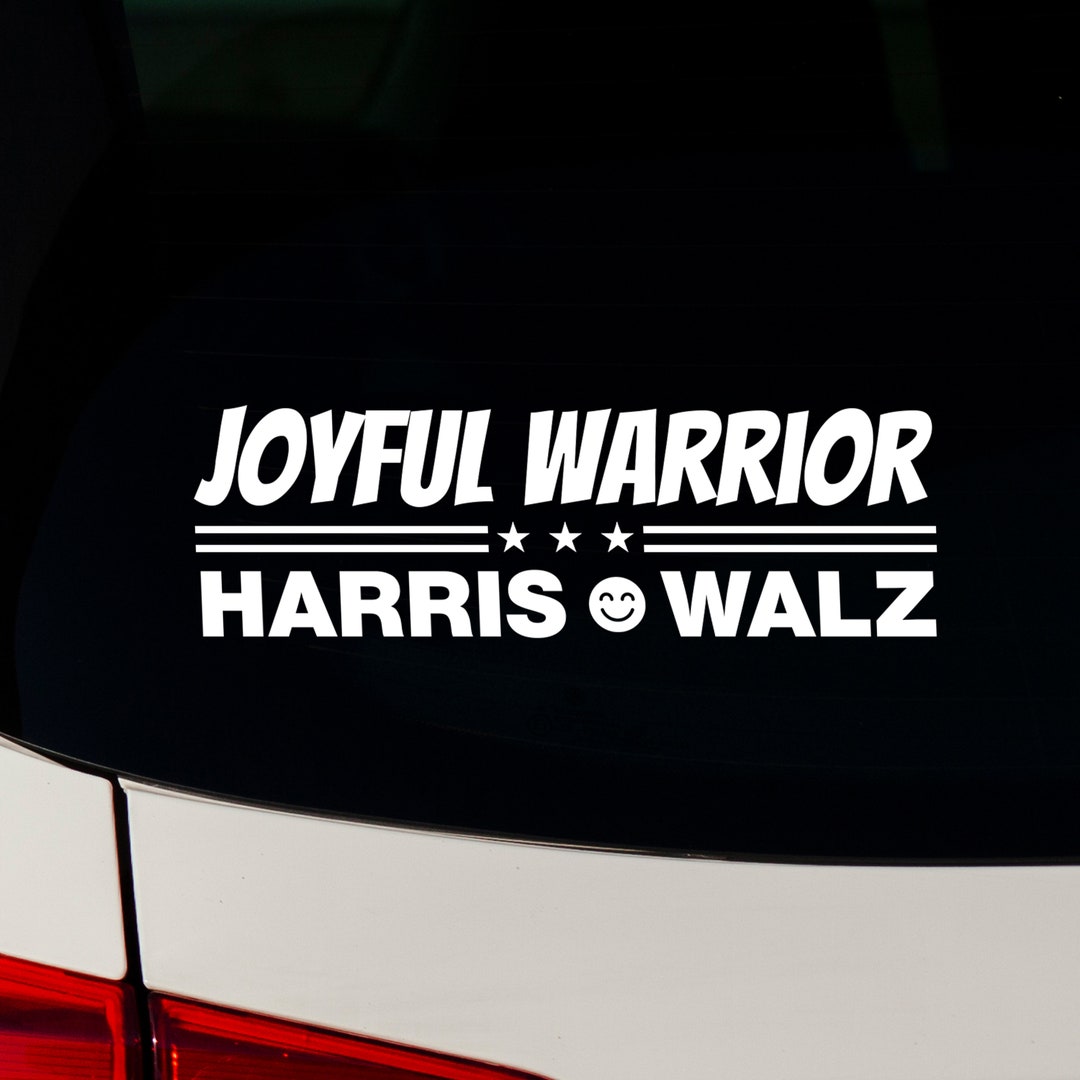 Harris Walz 2024 Kamala Harris, Tim Walz, Joyful Warrior, Vinyl Sticker ...