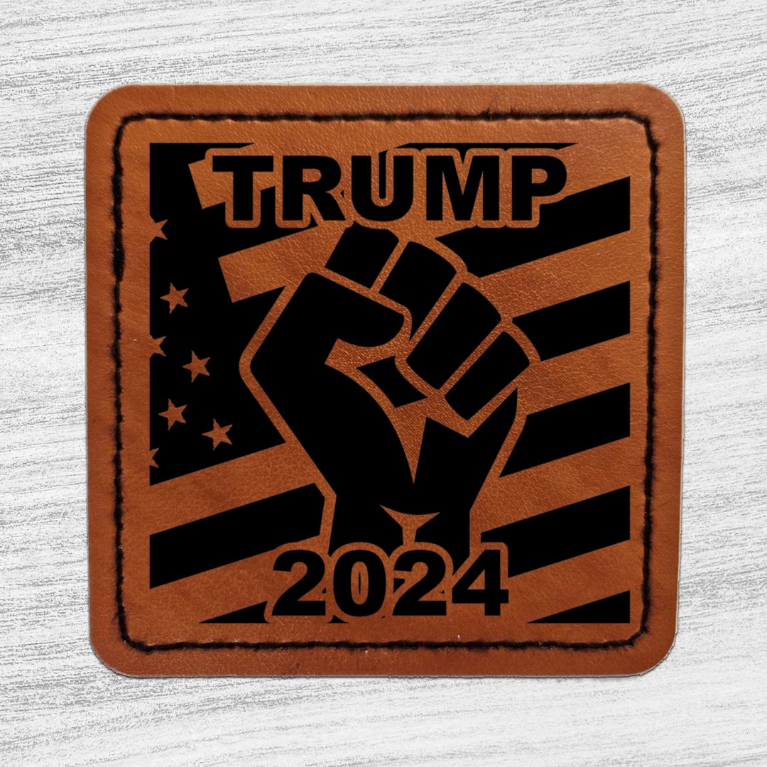 Trump Vance 2024 45/47 Fist Iron on Leather Patch, MAGA Make America ...