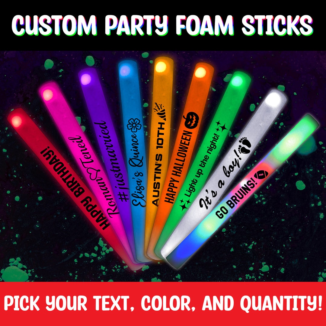 LED Party Foam Glow Sticks 15/25/30/50/75/100/150/200 Multi-color 16 ...