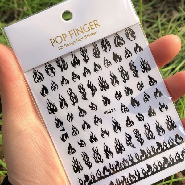 Small Fire Flame Stickers - Etsy