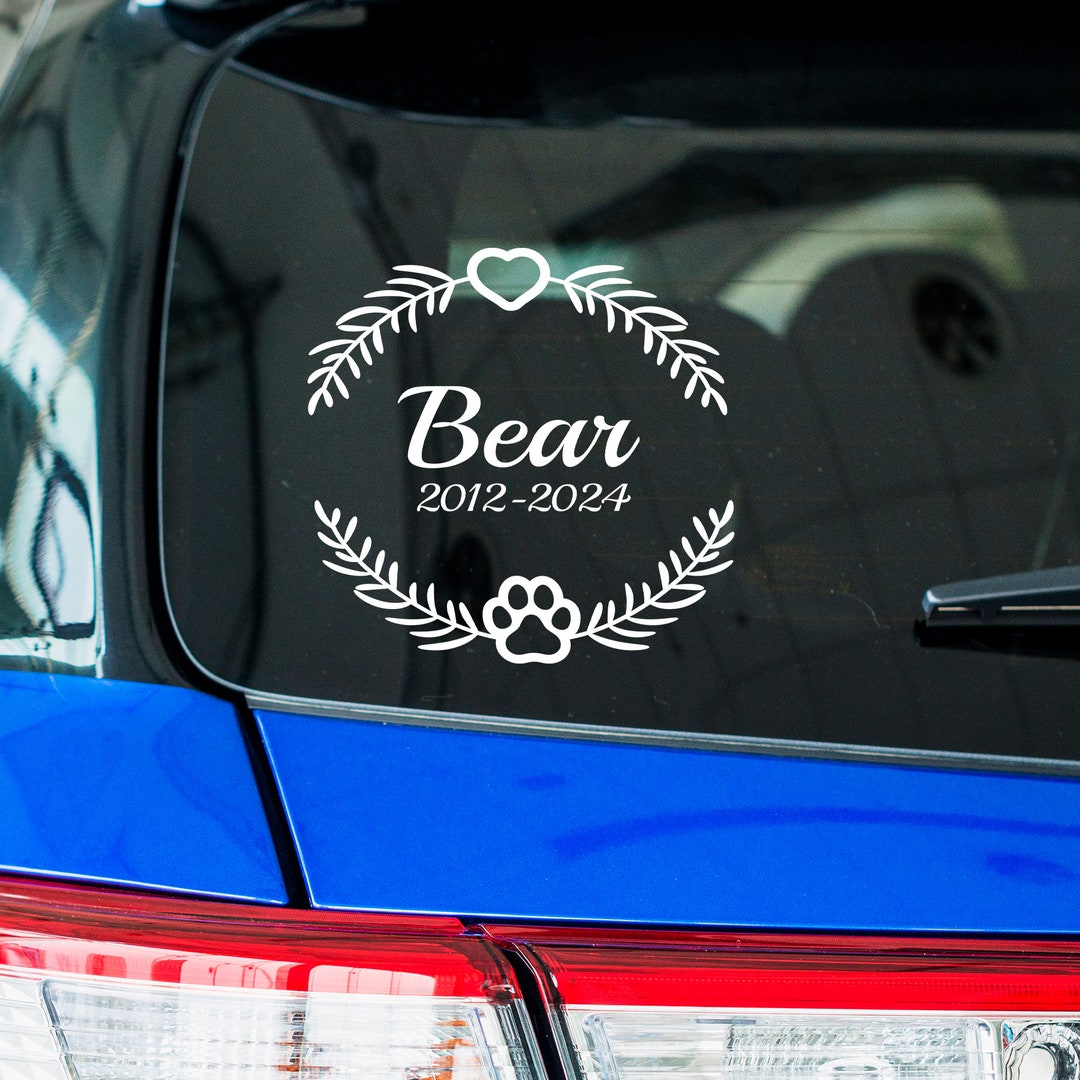 Dog Memorial Vinyl Sticker, Personalized Pet Memorial Stickers for Cars ...