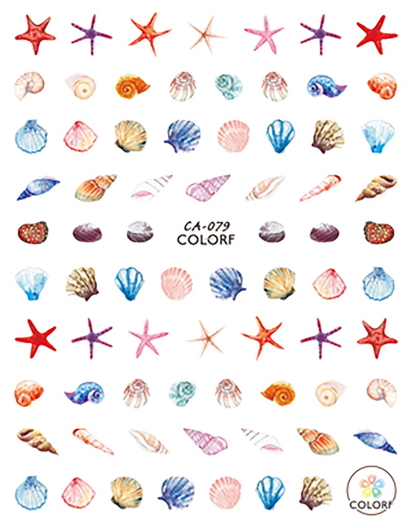 Nail Art Stickers DIY Beach Shells Shiny Nail Decal Small - Etsy