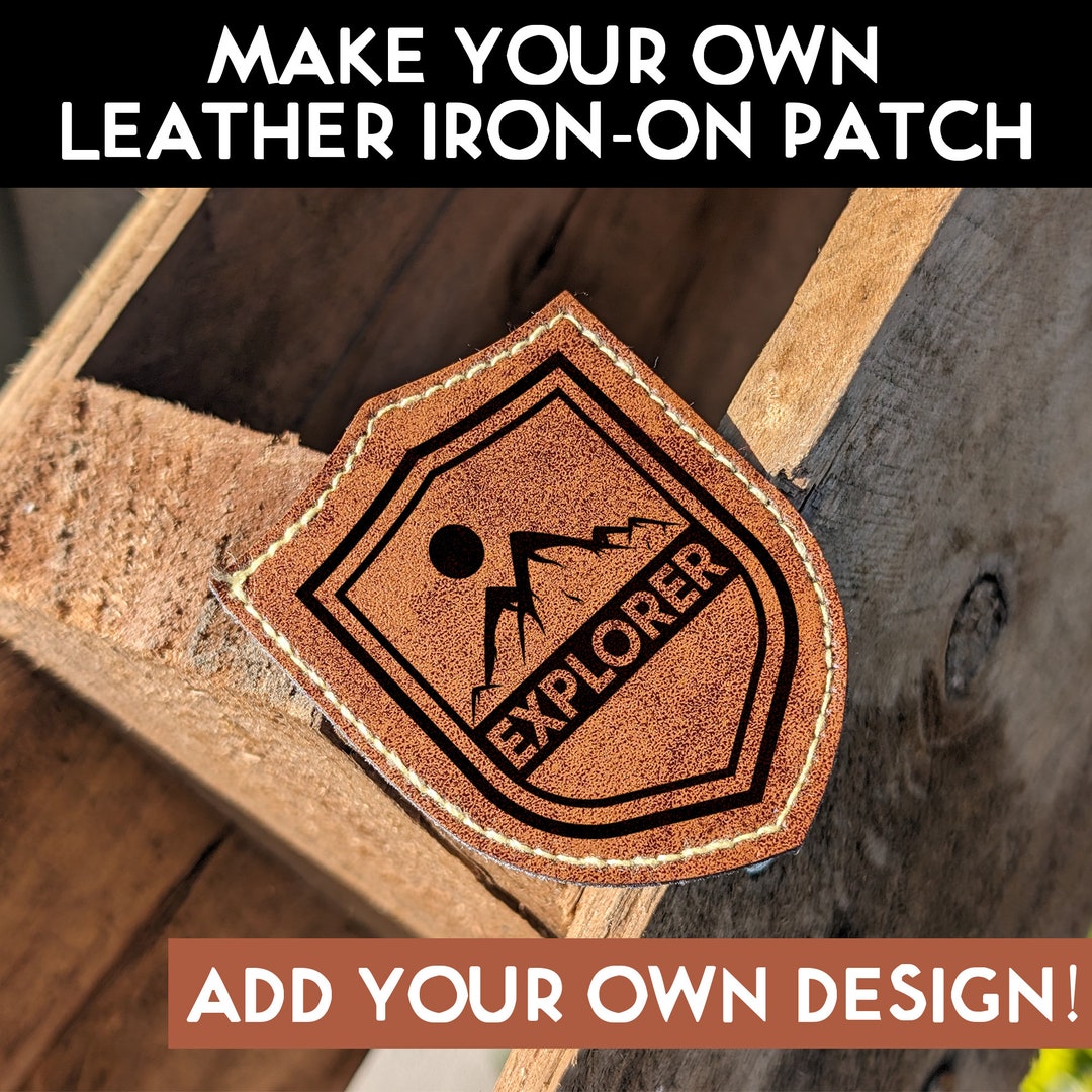 Your Logo Iron on Leather Patches Personalized Custom Logo, Iron on Patches for Gifts, Hats ...