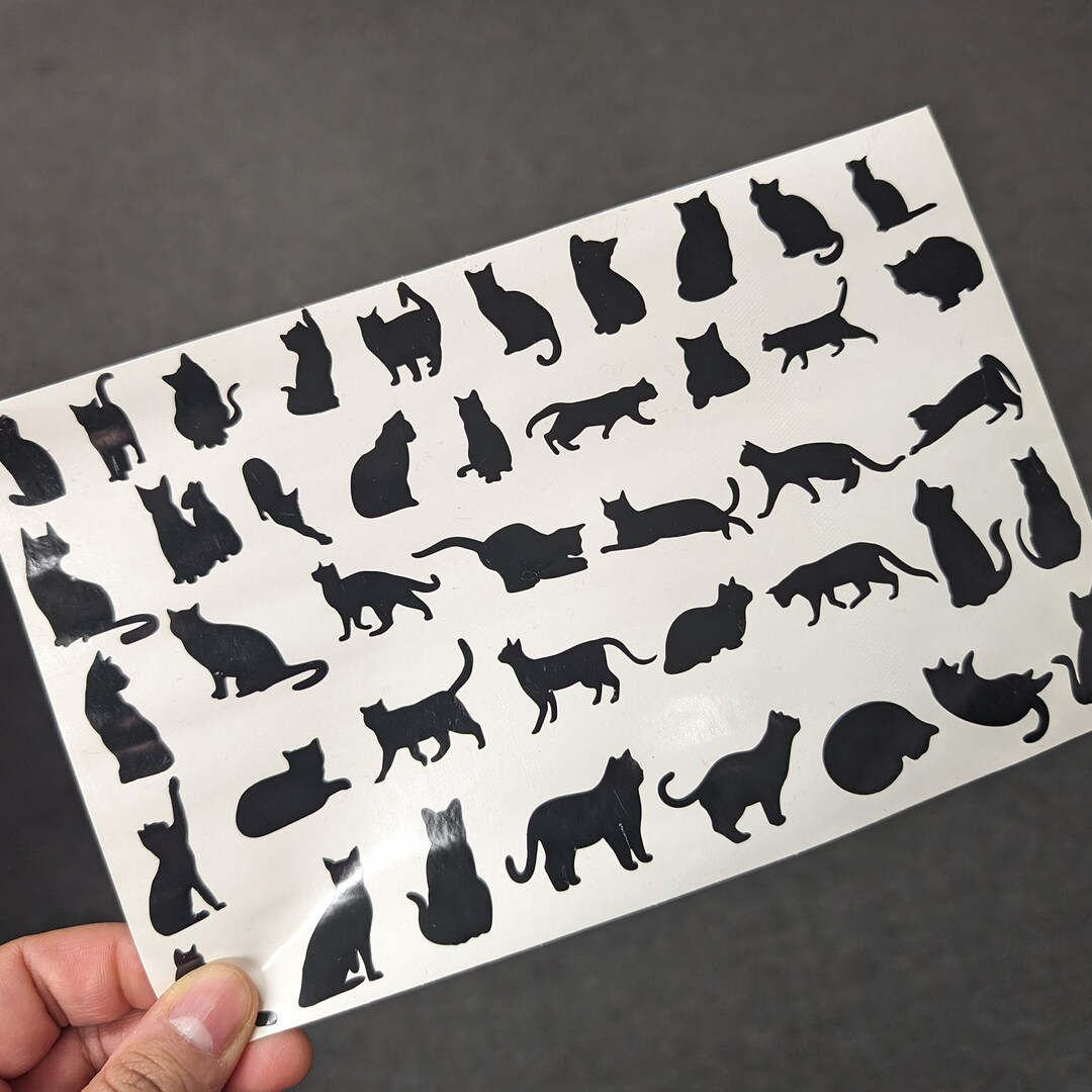 Cute Cat Shadow Stickers Set Variety Pack, Permanent Stickers/heat ...